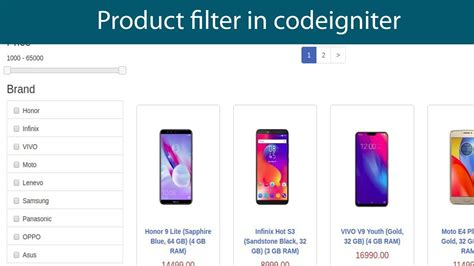 Product Filters In Codeigniter Using Ajax Youtube