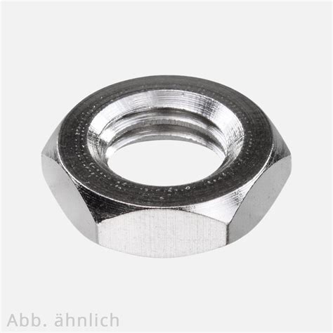 Sechskantmuttern M3 Sw55 Niedrig Form B Messing Vernickelt