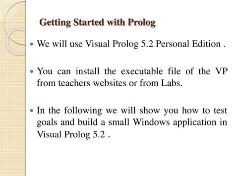 Ppt Getting Started With Visual Prolog Powerpoint Presentation Free Download Id2392551