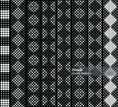 원활한 높이 체크 무늬 테두리 테이프 벨트 스트립 테두리에 대 한 흑백 레이스 패턴 블랙에 화이트입니다 벡터 세트 건강관리와 의술에 대한 스톡 벡터 아트 및 기타 이미지