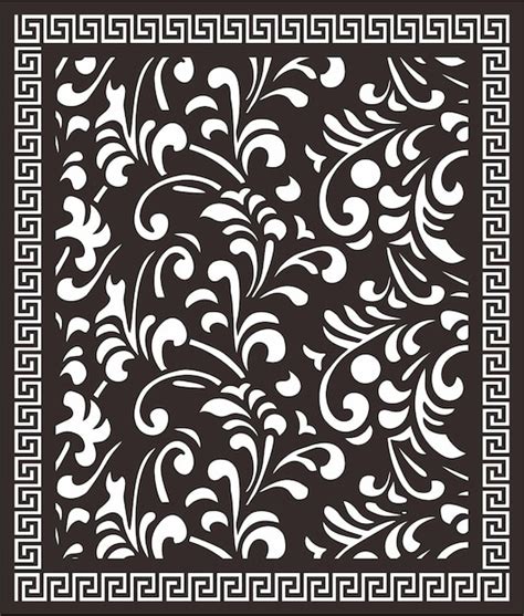 Комбинированный мотив векторной лазерной резки Премиум вектор