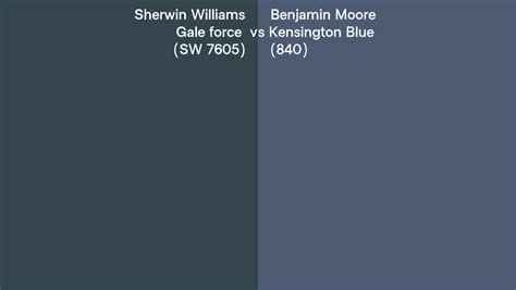 Sherwin Williams Gale Force Sw 7605 Vs Benjamin Moore Kensington Blue