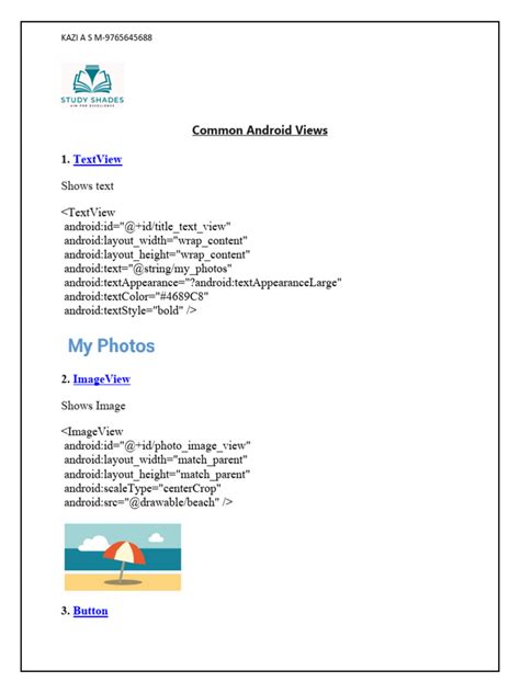 Common Android Views Download Free Pdf Button Computing Software