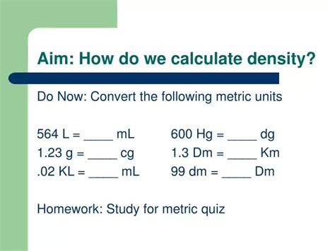 PPT Aim How Do We Calculate Density PowerPoint Presentation Free Download ID