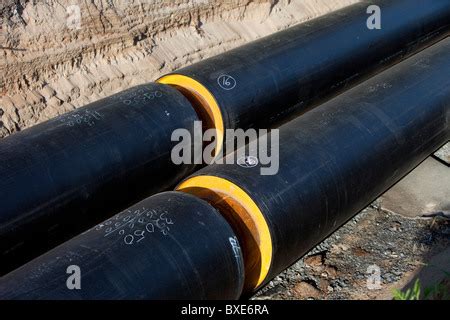 Joints In A Underground District Heating Pipeline Stock Photo Alamy