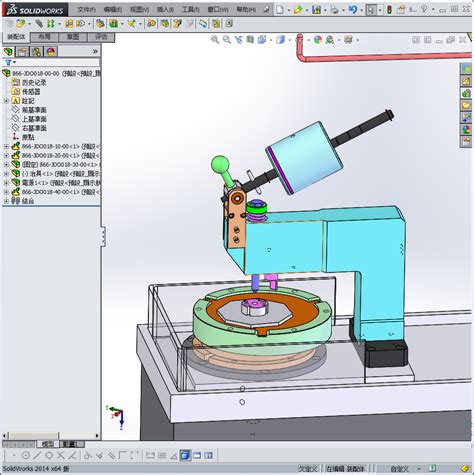 光纤端面研磨机 SOLIDWORKS 2014 模型图纸下载 懒石网
