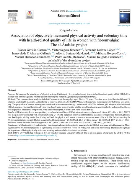 Pdf Association Of Objectively Measured Physical Activity And Sedentary Time With Health