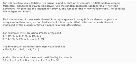 Solved For This Problem You Will Define Two Arrays A And B
