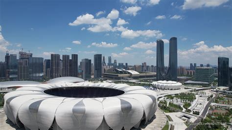 杭州奥体中心杭州之门特写航拍视频素材 延时摄影视频素材下载 高清 X 视频素材下载 凌点视频素材网 编号