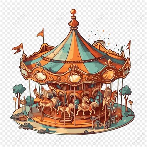 Carousel Clipart An Animated Cartoon Carousel In An Amusement Park