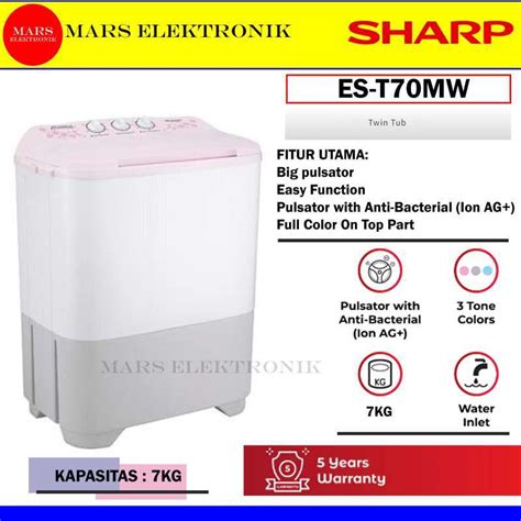 Jual Mesin Cuci Sharp Es T Mw Kg Twin Tub Mesin Cuci Sharp Tabung Di Seller Mars