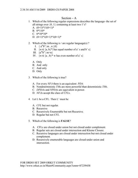 Drdo 2008 Cse Paper Pdf