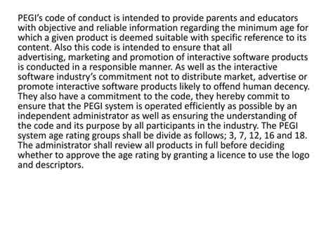 Bbfc And Pegi Pptx Entertainment