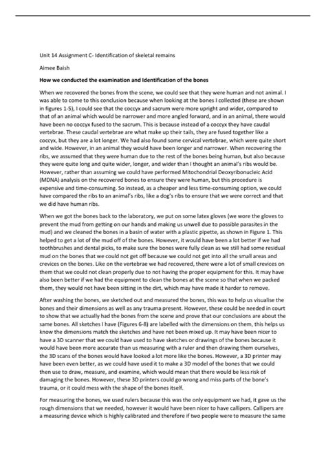 Assignment 3 Unit 14 Forensic Anthropology And Archaeology Unit 14 Forensic Anthropology