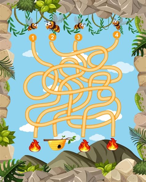 아이들을 위한 미로 게임 템플릿 프리미엄 벡터 아이들을 위한 미로 게임 템플릿 프리미엄 벡터