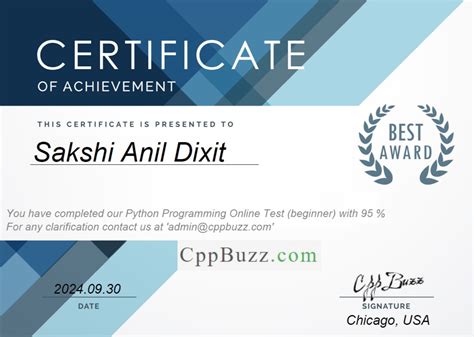 Sakshi Dixit On Linkedin Python Certification
