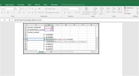 Excel Functii Statistice BINOMDIST Cursuri Excel