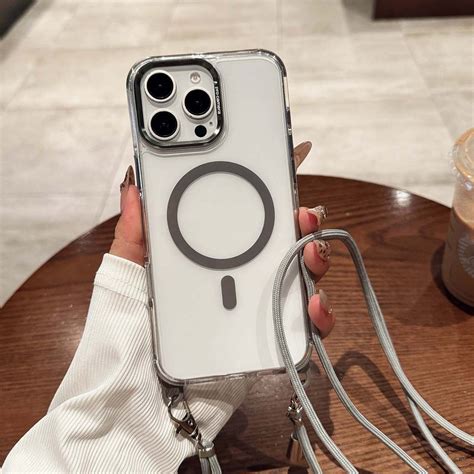 Clear Case For Iphone 16 Pro Max 69 With Shoulder Strap Magnetic