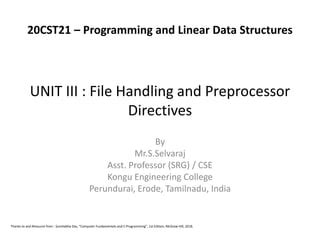 File Handling And Preprocessor Directives PPT