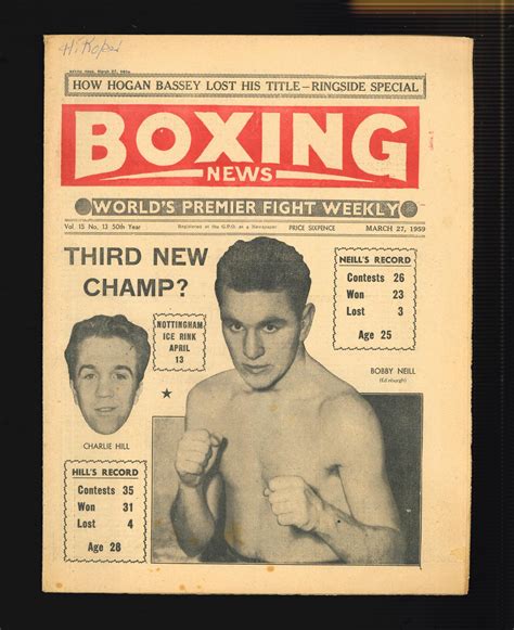 Boxing News Jan March 1959 Vintage Original Magazine Etsy