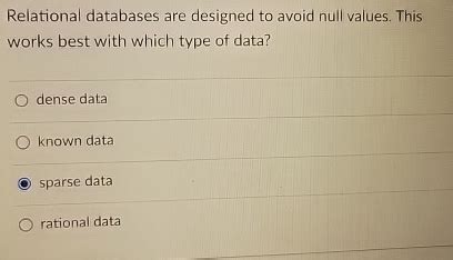 Solved Relational Databases Are Designed To Avoid Null Chegg