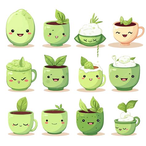 Los Dibujos Animados Kawaii Matcha Dibujos Dibujados Divertidos De Té