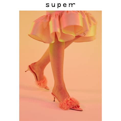 superr 2021 ss vol 9羊毛尖头小猫跟毛毛凉鞋拖鞋 虎窝淘