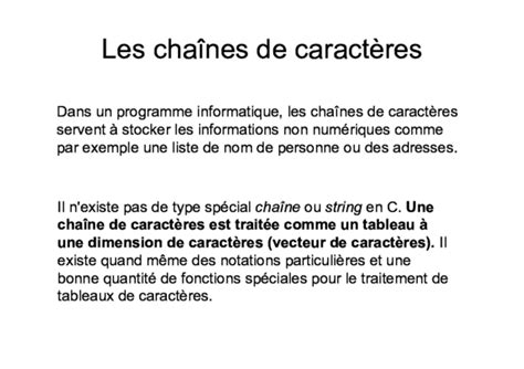 pdf les chaînes de caractères