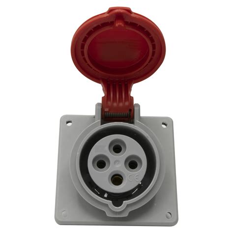 Panel Mounting Socket P17 Inclined Outlet Ip44 380415 V~ 16 A
