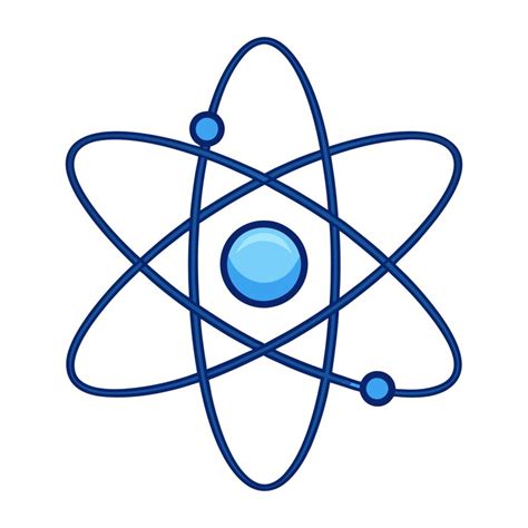 Vector Illustration Of Atom With Electron Orbits Premium Vector