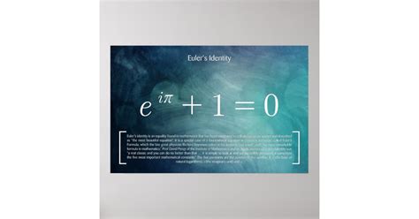 Eulers Identity Math Poster Zazzle