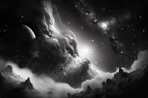 Fantástico paisaje estelar extraterrestre con una galaxia de fondo