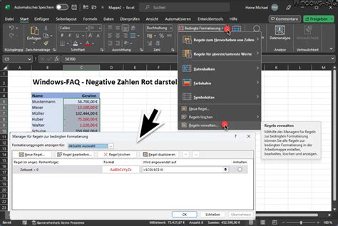 excel negative zahlen rot darstellen windows faq