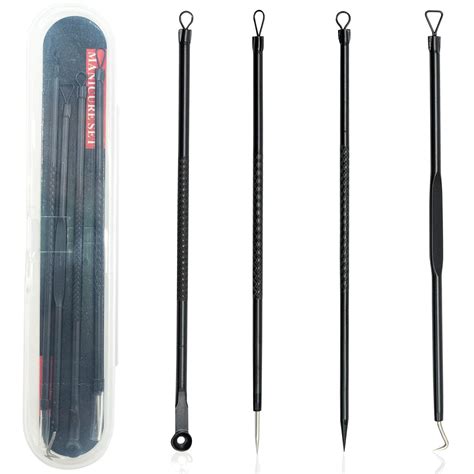 Szxmdkh Black Blackhead Tool Kit Stainless Steel Acne Needles Double Side Spot Squeezer Tool