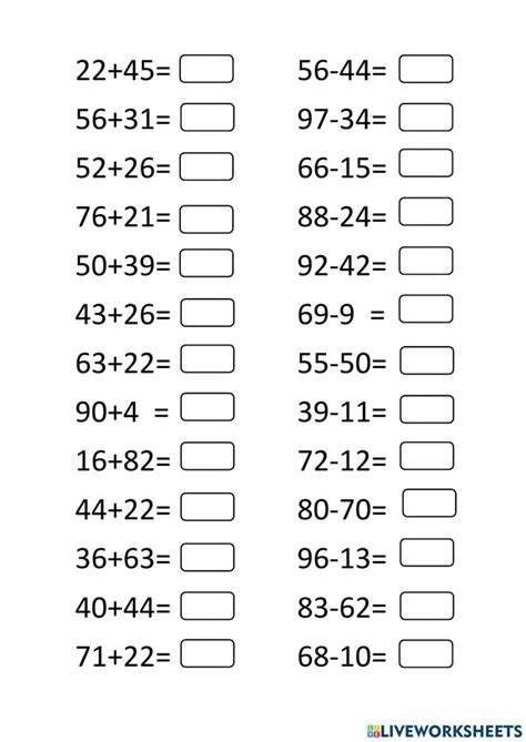 Додавання двоцифрових чисел без переходу через десяток Worksheet In 2024 Math Addition