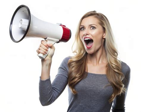 Premium Photo A Girl Amplifying Her Voice Using Megaphone
