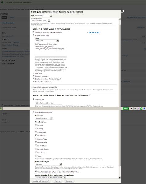 7 example of how to configure contextual filters with taxonomy using