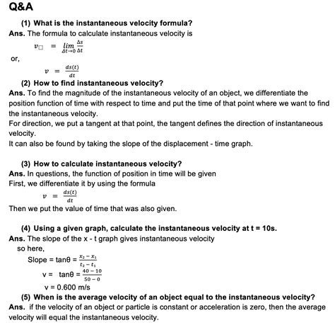 Instantaneous Velocity Definition And Examples Science Query