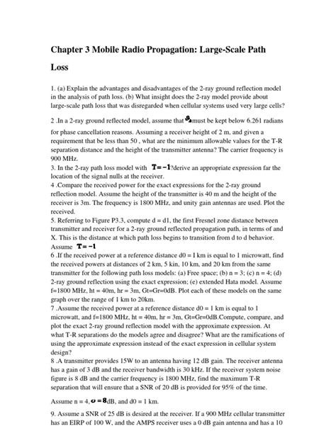 Chapter 3 Mobile Radio Propagation Pdf Antenna Radio Signal To Noise Ratio