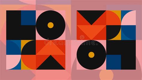Abstract Contrasting Colorful Geometric Shapes In Motion Seamless Loop Motion Concept Of