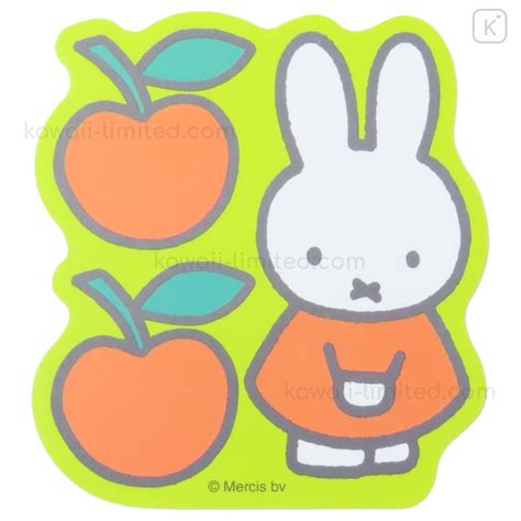 Japan Miffy Vinyl Sticker Miffy Apple Green Orange Kawaii Limited