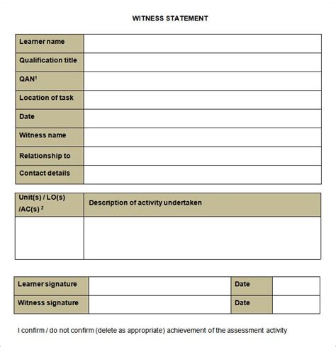 Witness Statement Template Statement Templates Free Word Templates