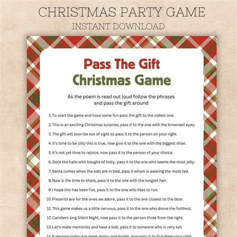 Pass The T Christmas Game Printable Office Christmas Party Game Pass The Parcel Game Pass The