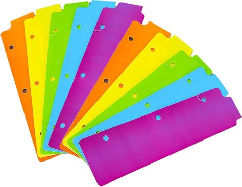Loose Leaf Binder Separator File Folder Tab Index Page Divider Plastic Snap In Bookmarks For