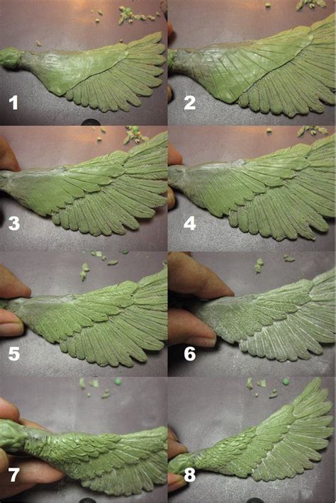 How To Sculpt Wing And Feathers Step By Step By Edsa M On DeviantART Polymer Clay Crafts Clay