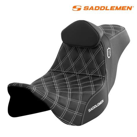 새들맨 할리데이비슨 투어링 Sdc 퍼포먼스 그립 스티치 2인 시트 화이트 등받이탈부착 아지트모터사이클