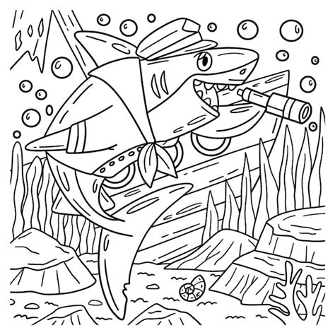 해양 의복 을 입은 상어 의 귀 ⁇ 고 재미 있는 색칠 페이지 는 어린이 들 에게 몇 시간 동안 색칠 하는 재미 를 제공 한다 이 페이지 를 색칠 하는 것 은 매우 쉬운