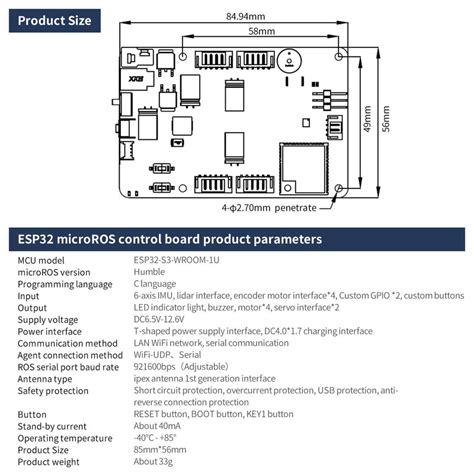 Raspberry Pi 5 Expansion Board With Esp32 Chip Support Micro Ros Robot