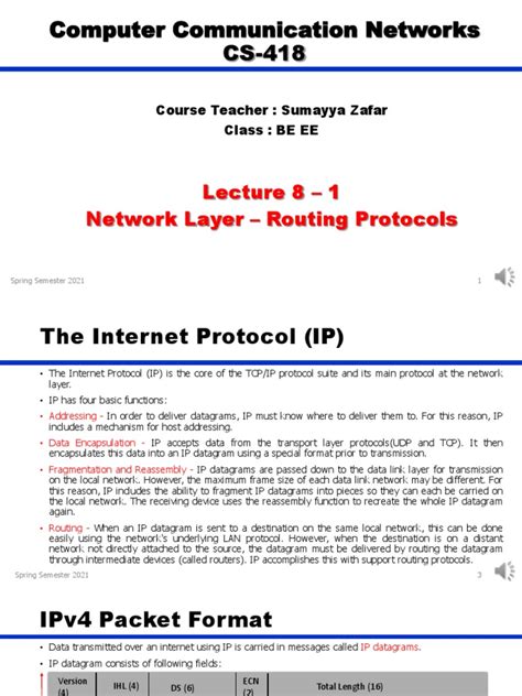 computer communication networks cs 418 lecture 8 1 network layer routing protocols pdf