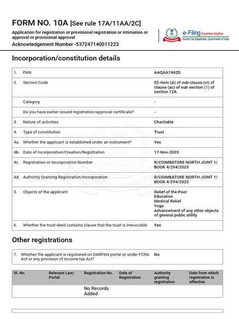 Form 10a Filed Form Pdf Trust Law Justice